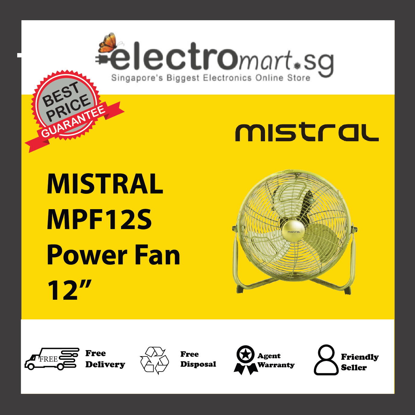 MISTRAL MPF12S Power Fan 12” – Electromart.sg Pte Ltd