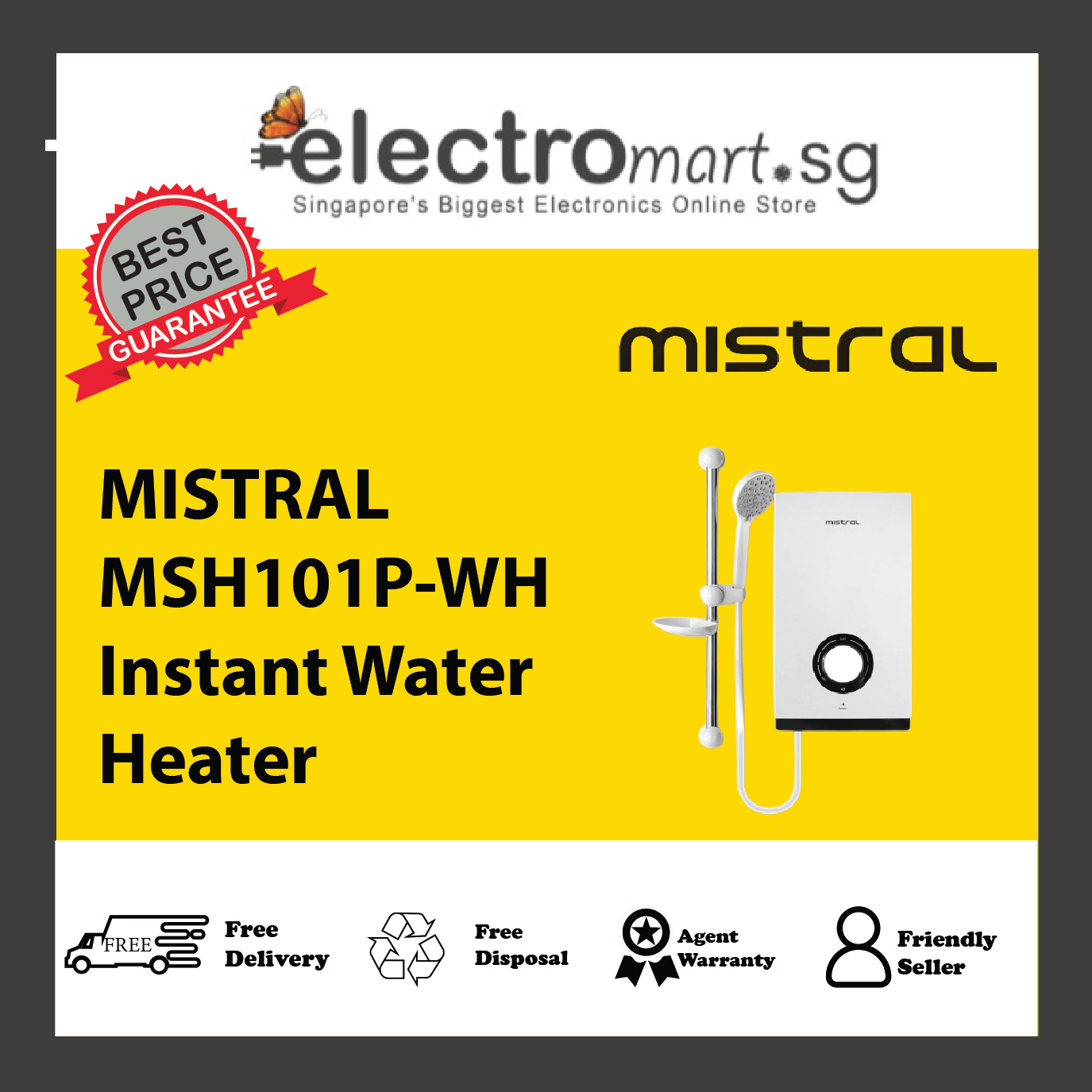 MISTRAL MSH101P-WH Instant Water Heater – Electromart.sg Pte Ltd