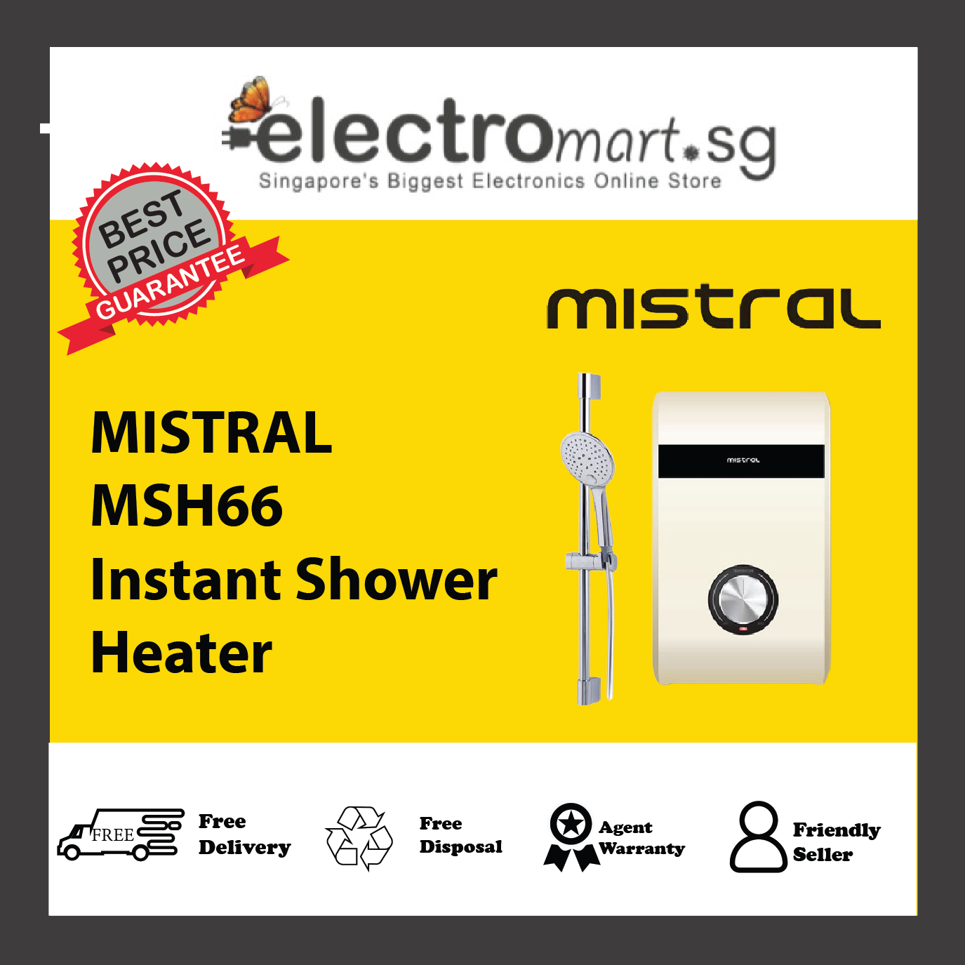 MISTRAL MSH66 Instant Shower Heater – Electromart.sg Pte Ltd