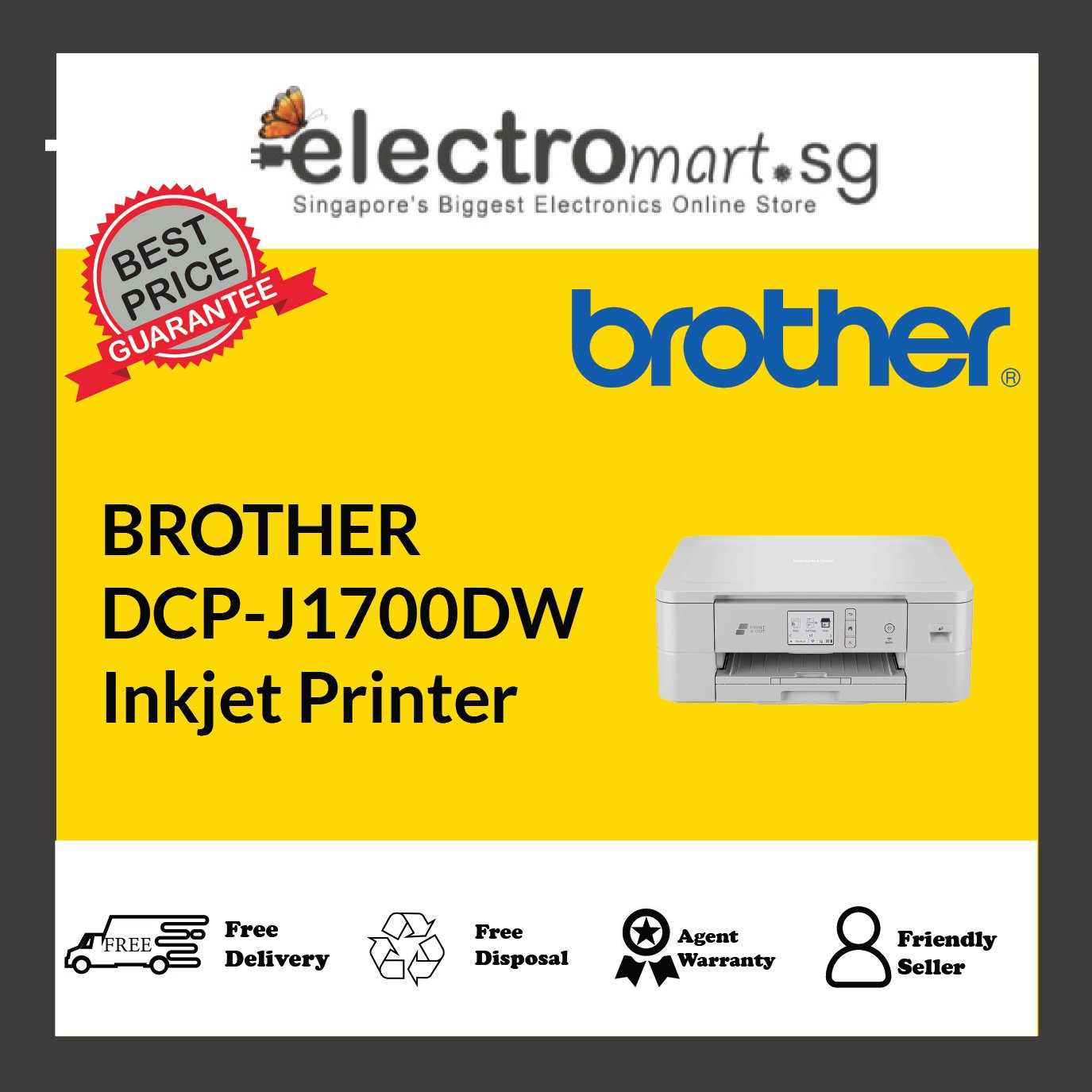 BROTHER DCP-J1700DW Inkjet Printer – Electromart.sg Pte Ltd