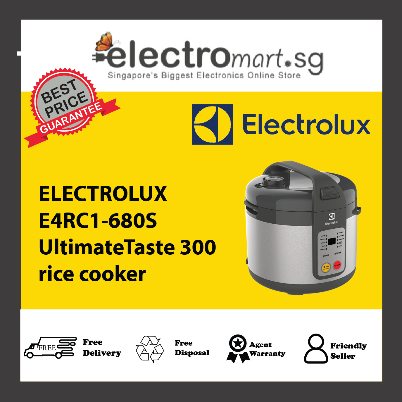 ELECTROLUX E4RC1-680S UltimateTaste 300 rice cooker – Electromart.sg ...