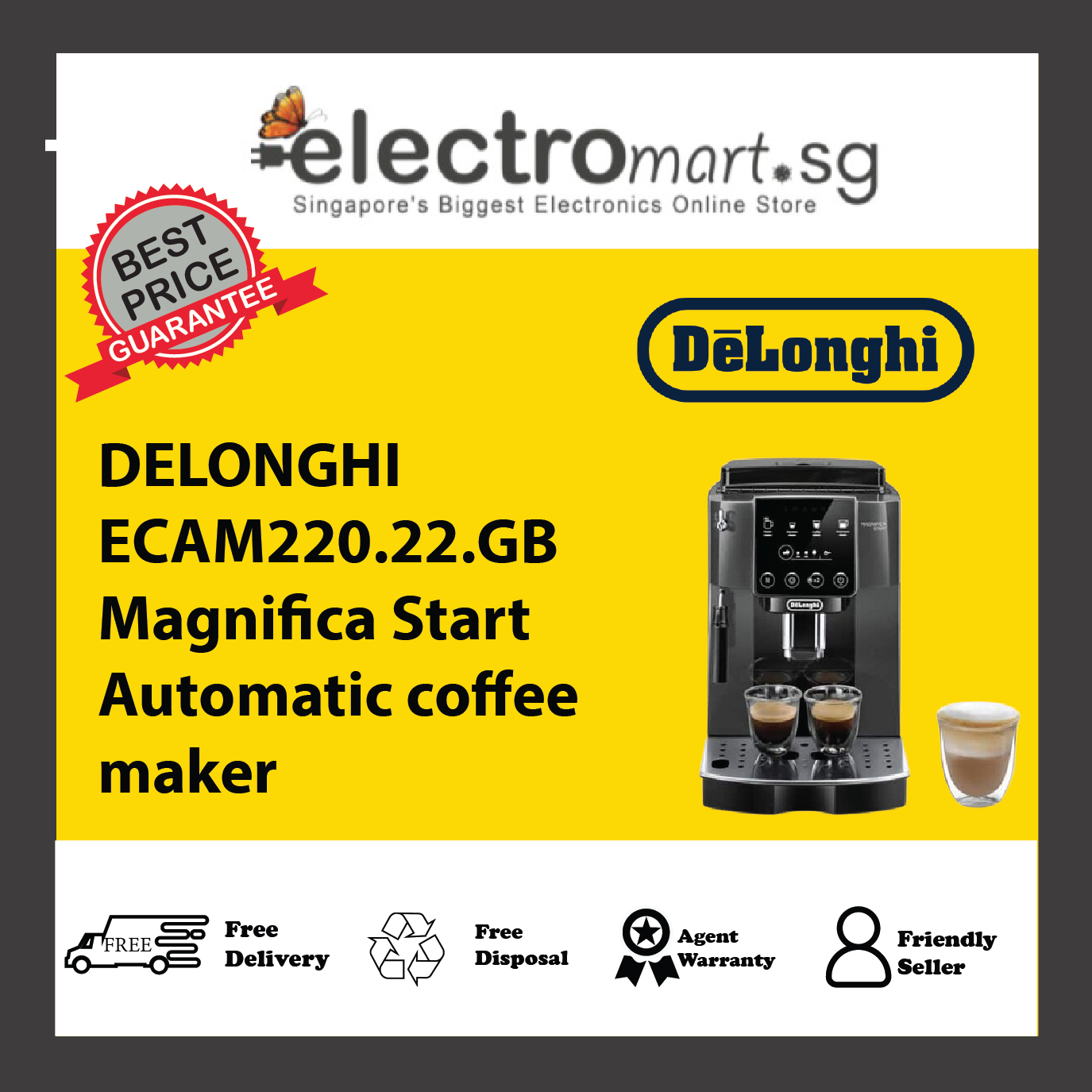 DELONGHI ECAM220.22.GB Magnifica Start Automatic coffee maker ...