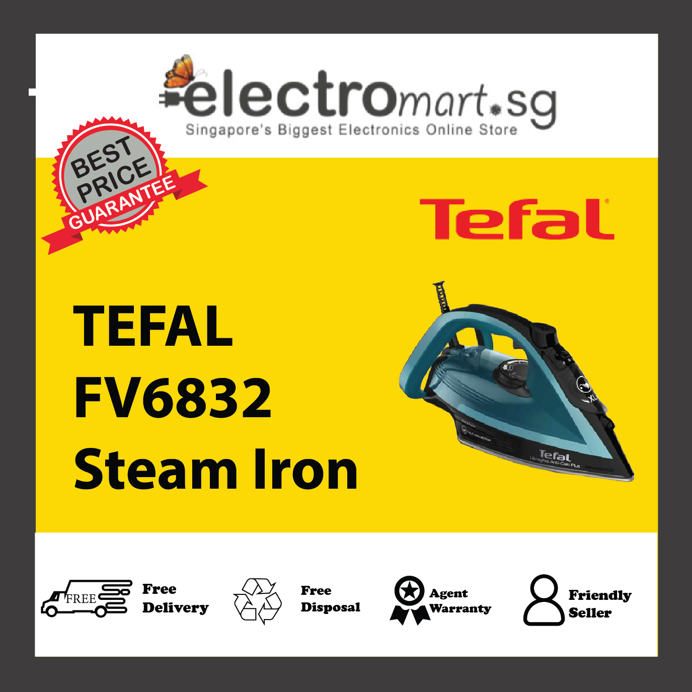 TEFAL FV6832 Steam Iron – Electromart.sg Pte Ltd