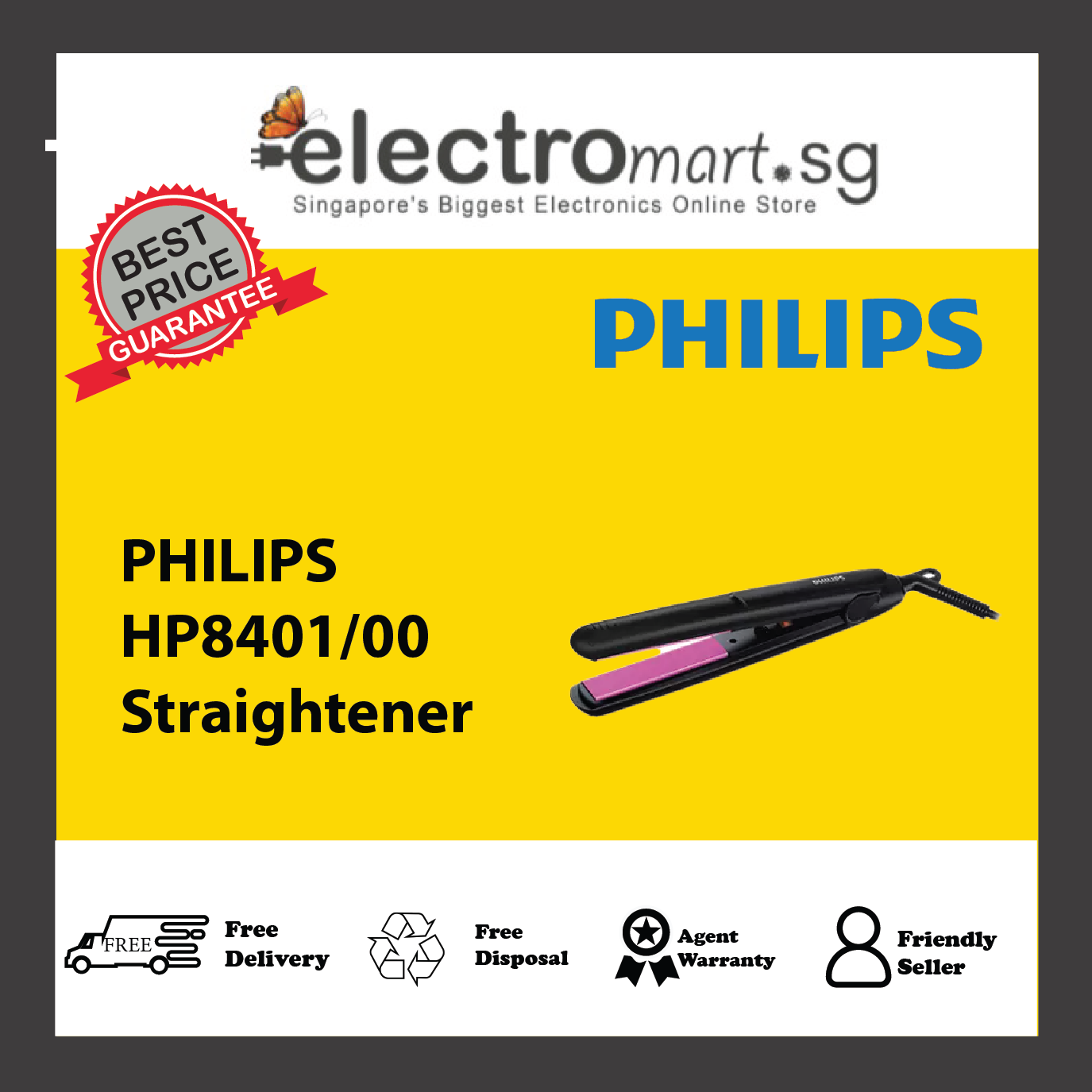PHILIPS HP8401/00 Straightener – Electromart.sg Pte Ltd