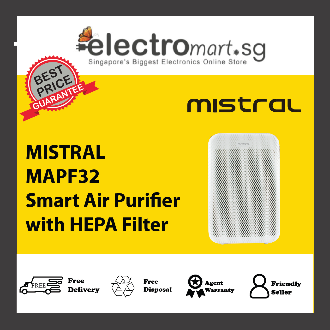 MISTRAL MAPF32 Smart Air Purifier with HEPA Filter – Electromart.sg Pte Ltd