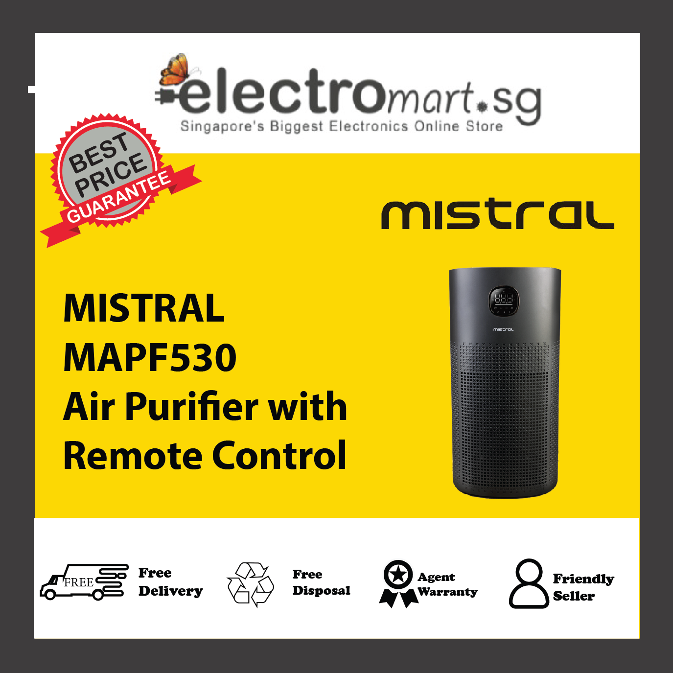 MISTRAL MAPF530 Air Purifier with Remote Control – Electromart.sg Pte Ltd