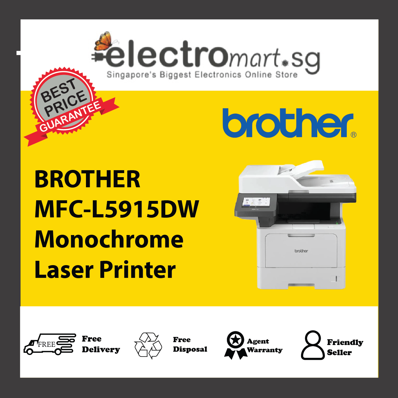 BROTHER MFC-L5915DW Monochrome Laser Printer – Electromart.sg Pte Ltd
