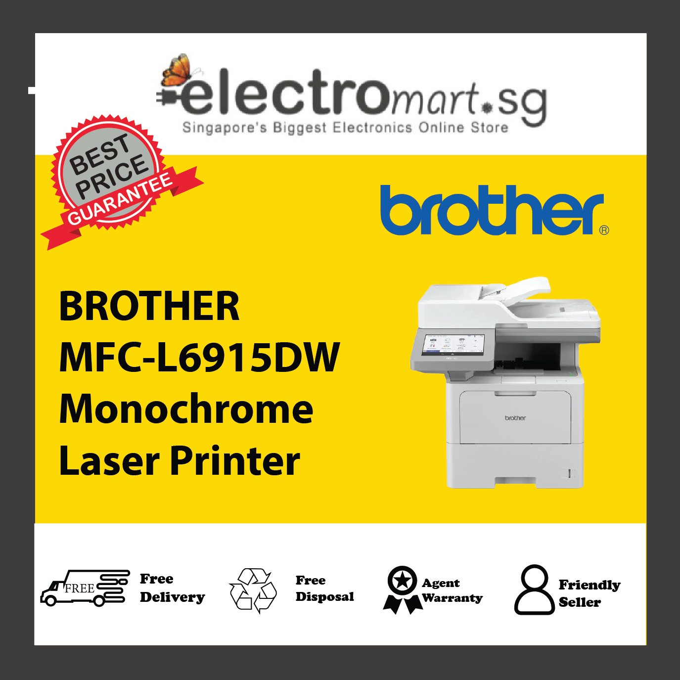 BROTHER MFC-L6915DW Monochrome Laser Printer – Electromart.sg Pte Ltd
