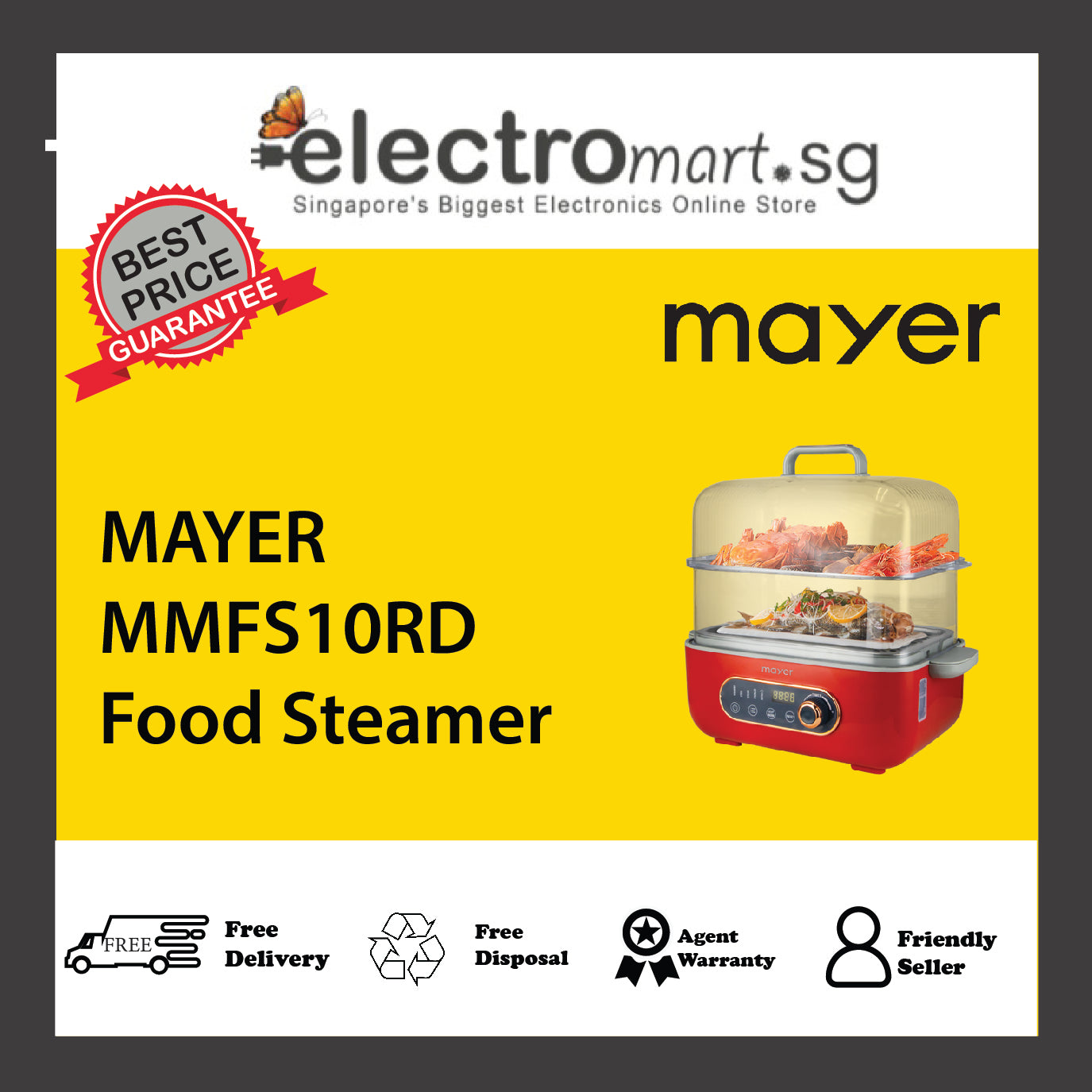MAYER MMFS10RD Digital Food Steamer 10L – Electromart.sg Pte Ltd