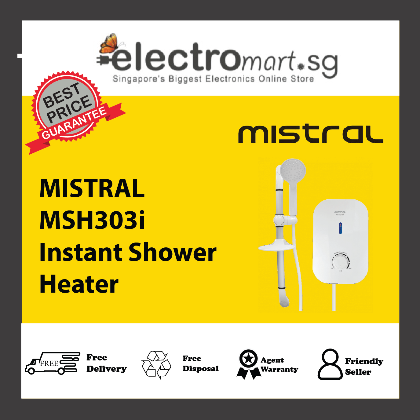 MISTRAL MSH303i Instant Shower Heater – Electromart.sg Pte Ltd