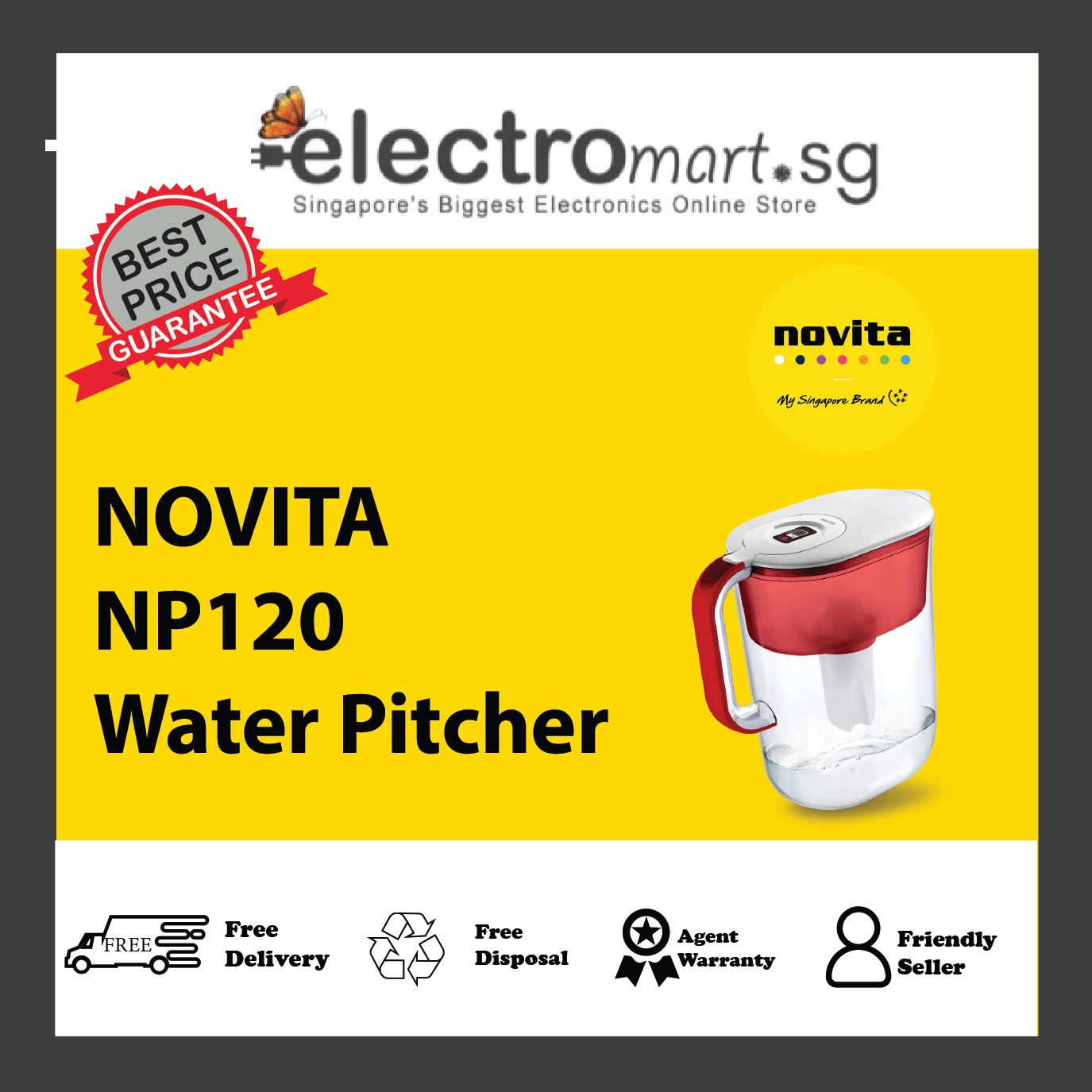 NOVITA NP120 Water Pitcher – Electromart.sg Pte Ltd