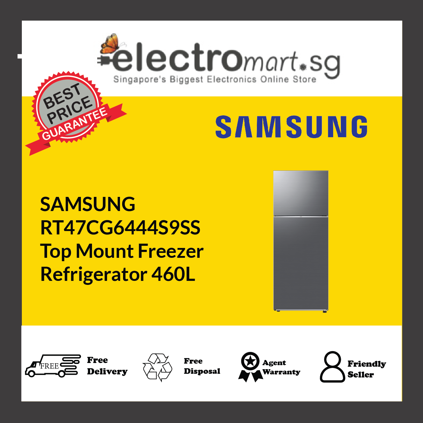SAMSUNG RT47CG6444S9SS Top Mount Freezer Refrigerator 460L