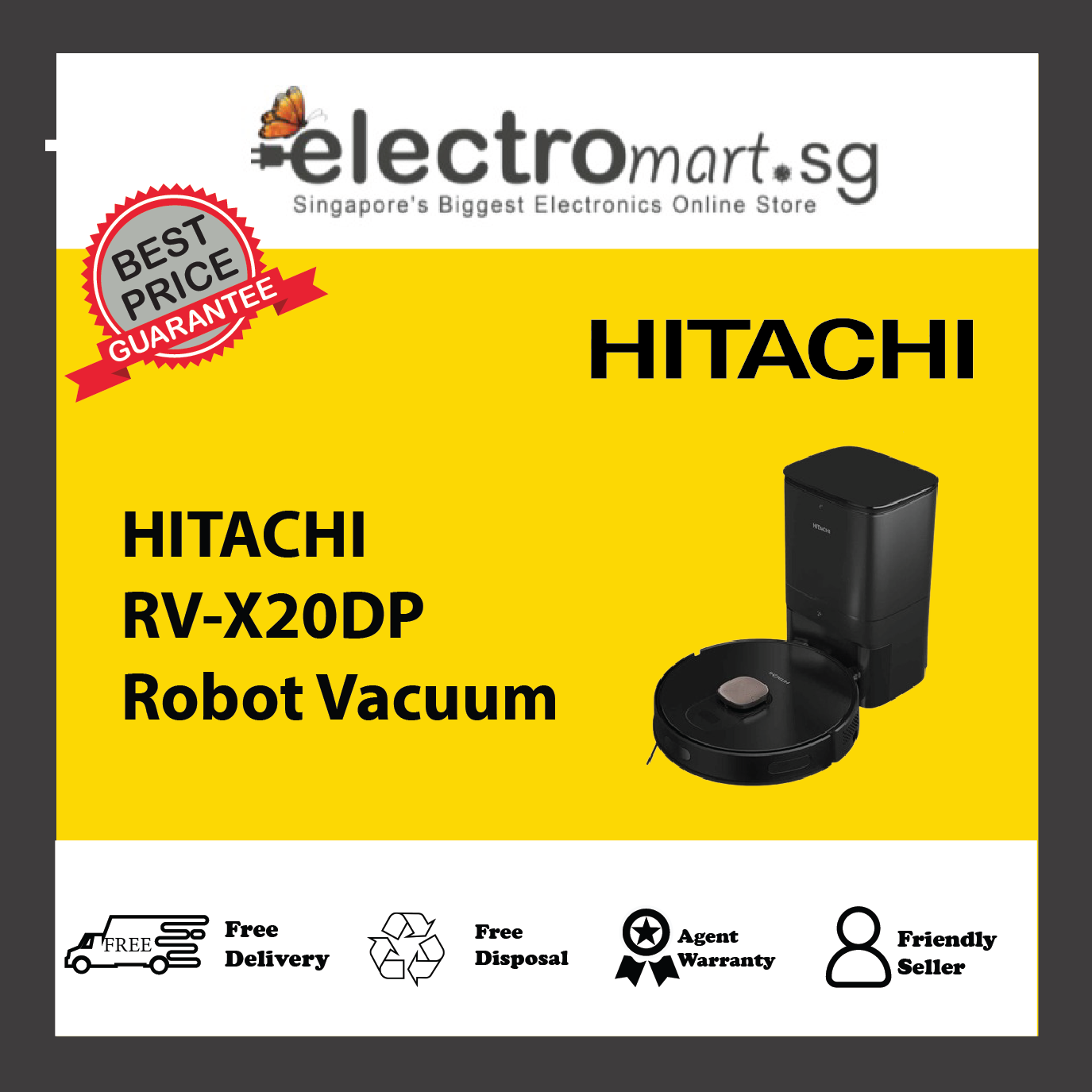 HITACHI RV-X20DP Robot Vacuum – Electromart.sg Pte Ltd