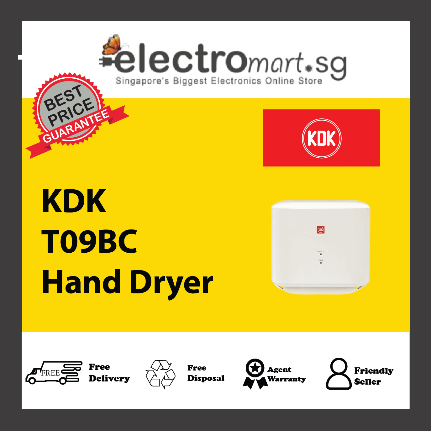 KDK T09BC Hand Dryer – Electromart.sg Pte Ltd