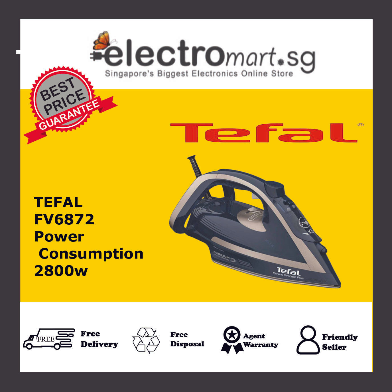 TEFAL FV6872 STEAM IRON SMART PROTECT PLUS