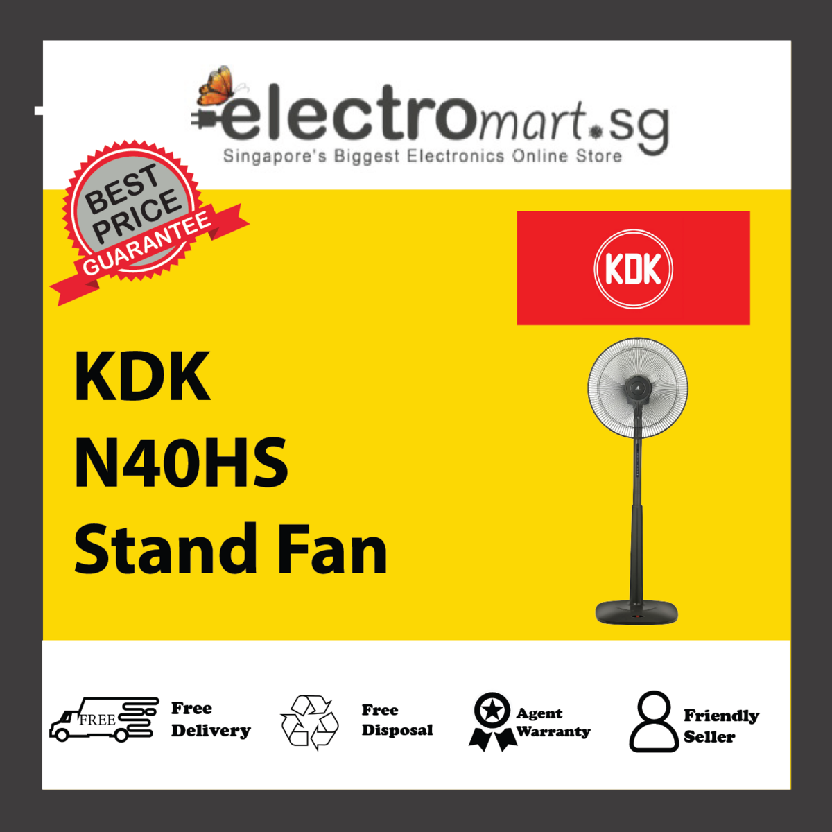KDK N40HS 3-speed Stand Fan (40cm/16”) – Electromart.sg Pte Ltd