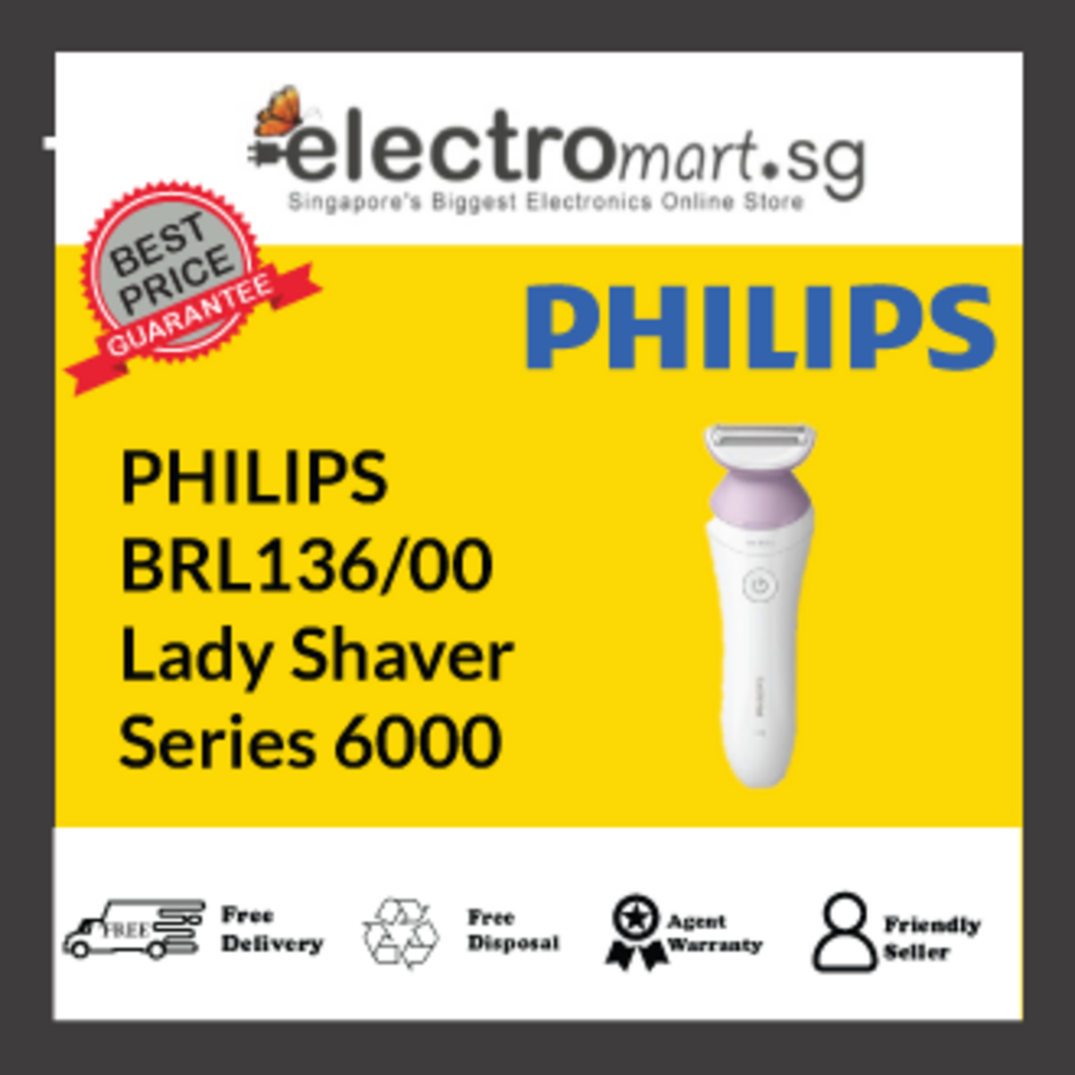 PHILIPS BRL136/00 Lady Shaver Series 6000 – Electromart.sg Pte Ltd