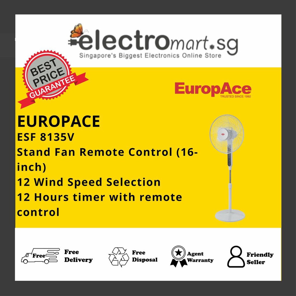 EUROPACE ESF 8135V 16" DC STAND FAN – Electromart.sg Pte Ltd
