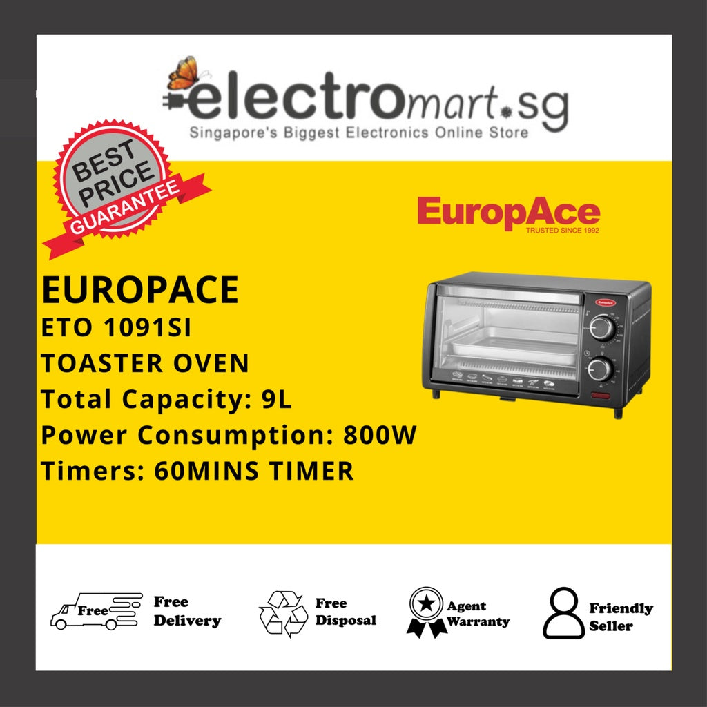 EuropAce ETO 1091S Toaster Oven ( 9L) – Electromart.sg Pte Ltd