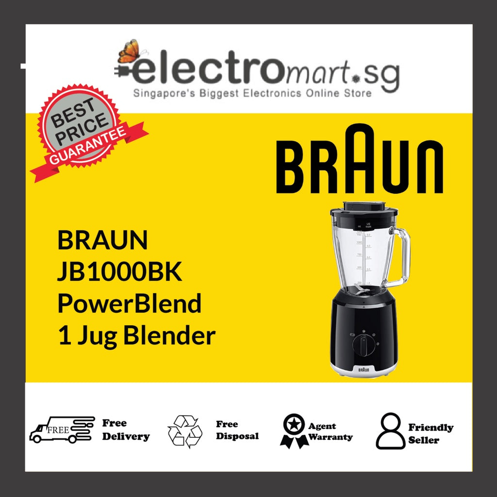 BRAUN JB1000BK PowerBlend 1 Jug Blender – Electromart.sg Pte Ltd