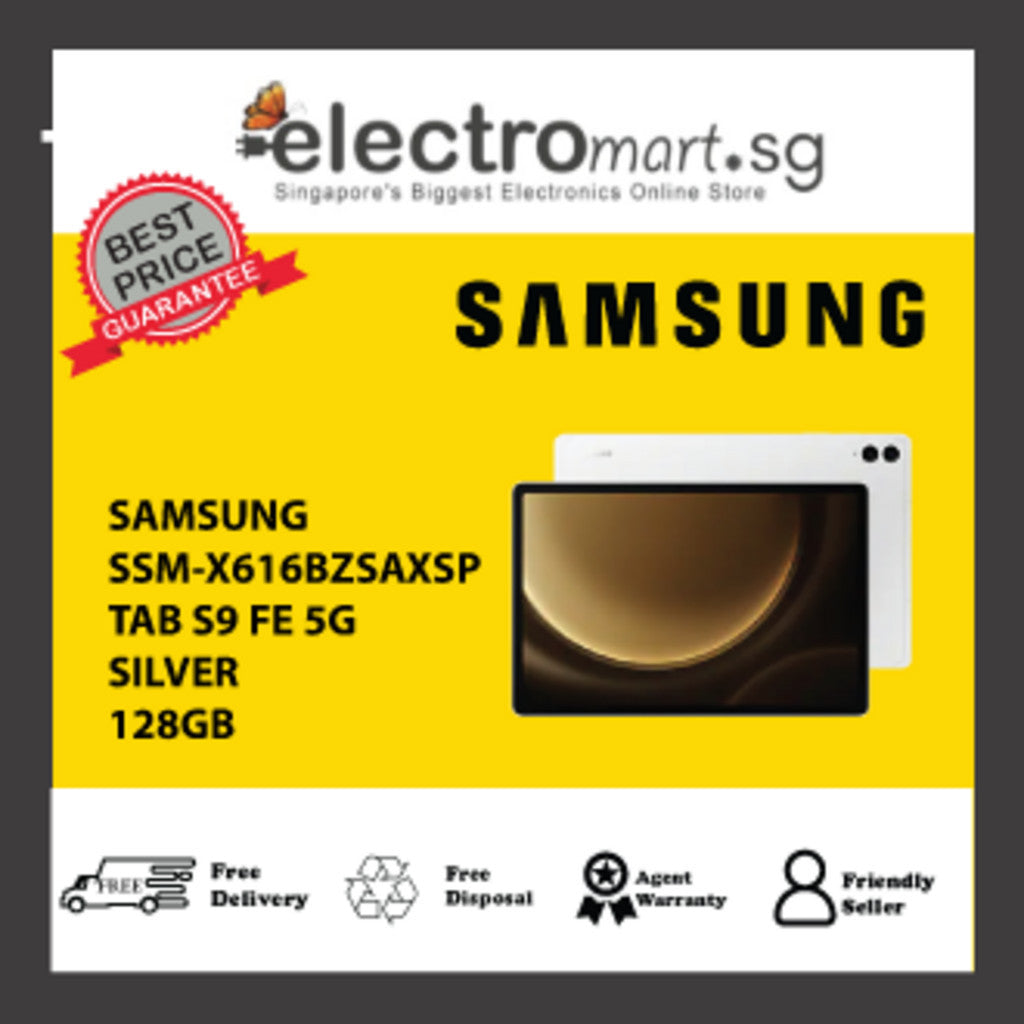 SAMSUNG SM-X616BZSAXSP 128GB TAB S9 FE+ 5G SILVER – Electromart.sg Pte Ltd