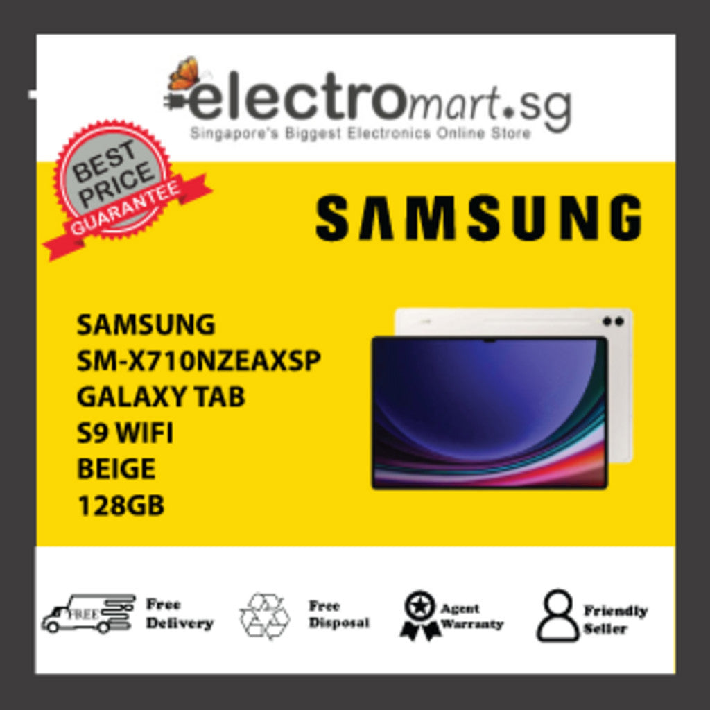 SAMSUNG SM-X710NZEAXSP 128GB GALAXY TAB S9 WI-FI BEIGE – Electromart.sg ...